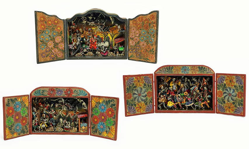 Three Peruvian Retablos.