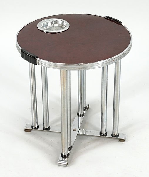 An Art Deco Chrome Smoking Table.
