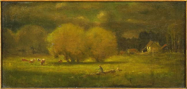George Inness (bears Signature) Oil On Canvas