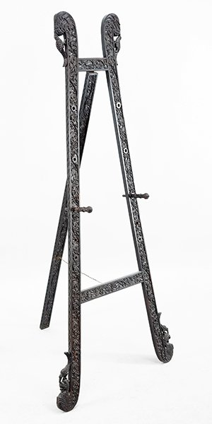 A Chinese Carved Wood Easel.