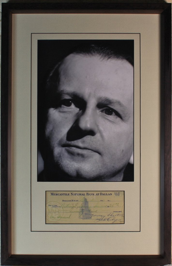 Jack Ruby Signed Cheque Check Display