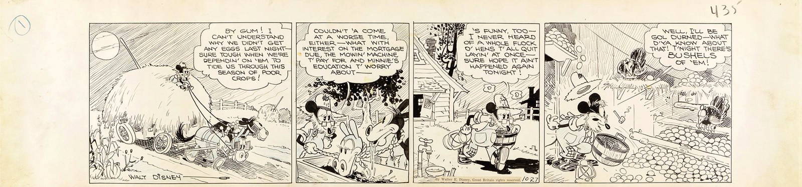 Gottfredson Floyd "mickey Mouse Mr. Slicker And The Egg Robbers", 1930
