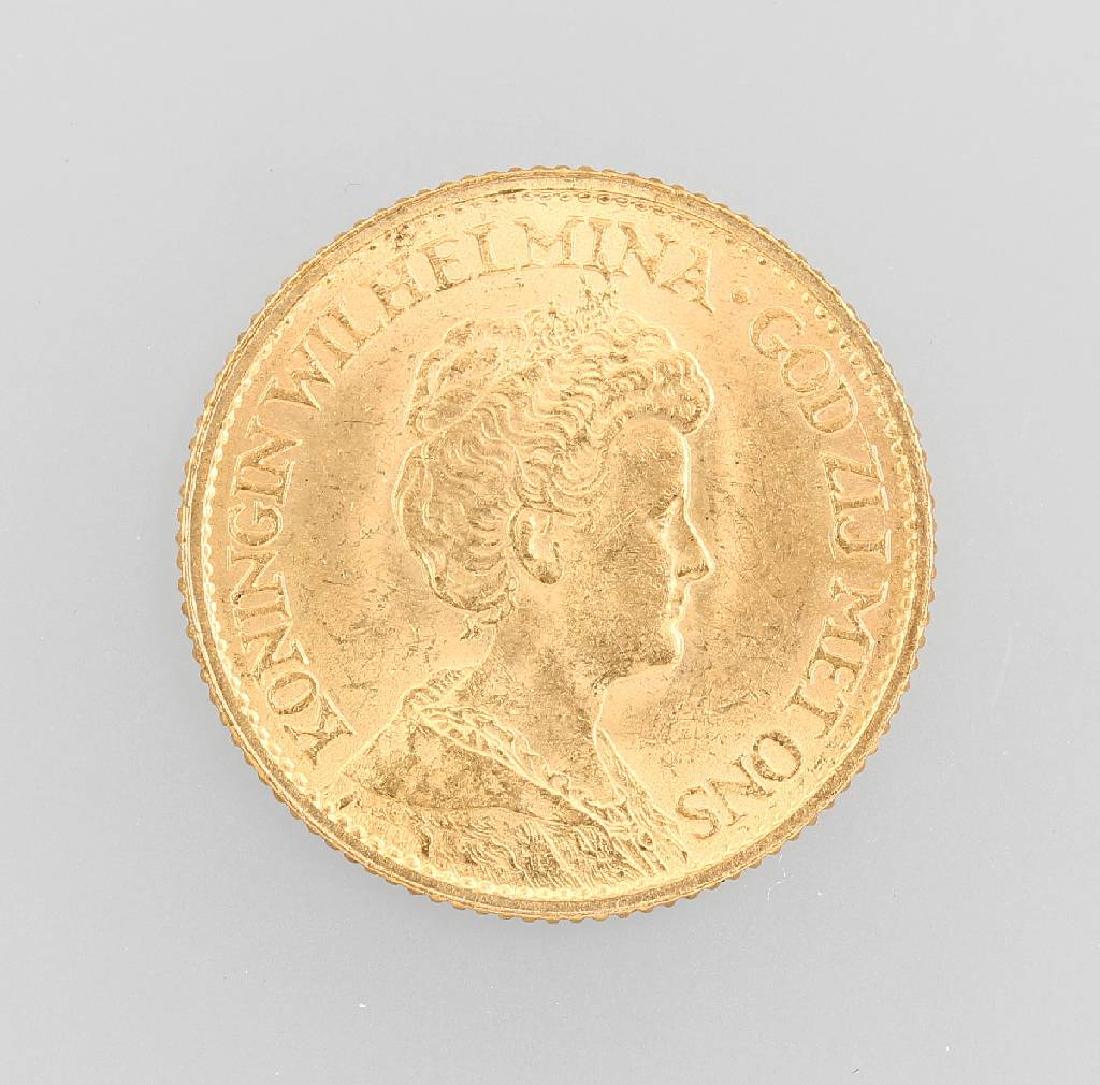 Gold coin, 10 guilder, Netherlands, 1912, Koningin
