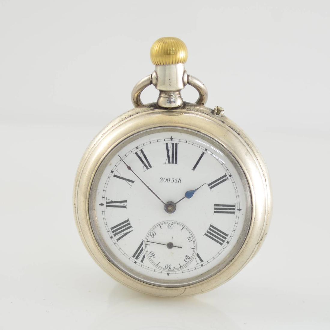 Open Face Pocket Watch With Chronograph On The Rear