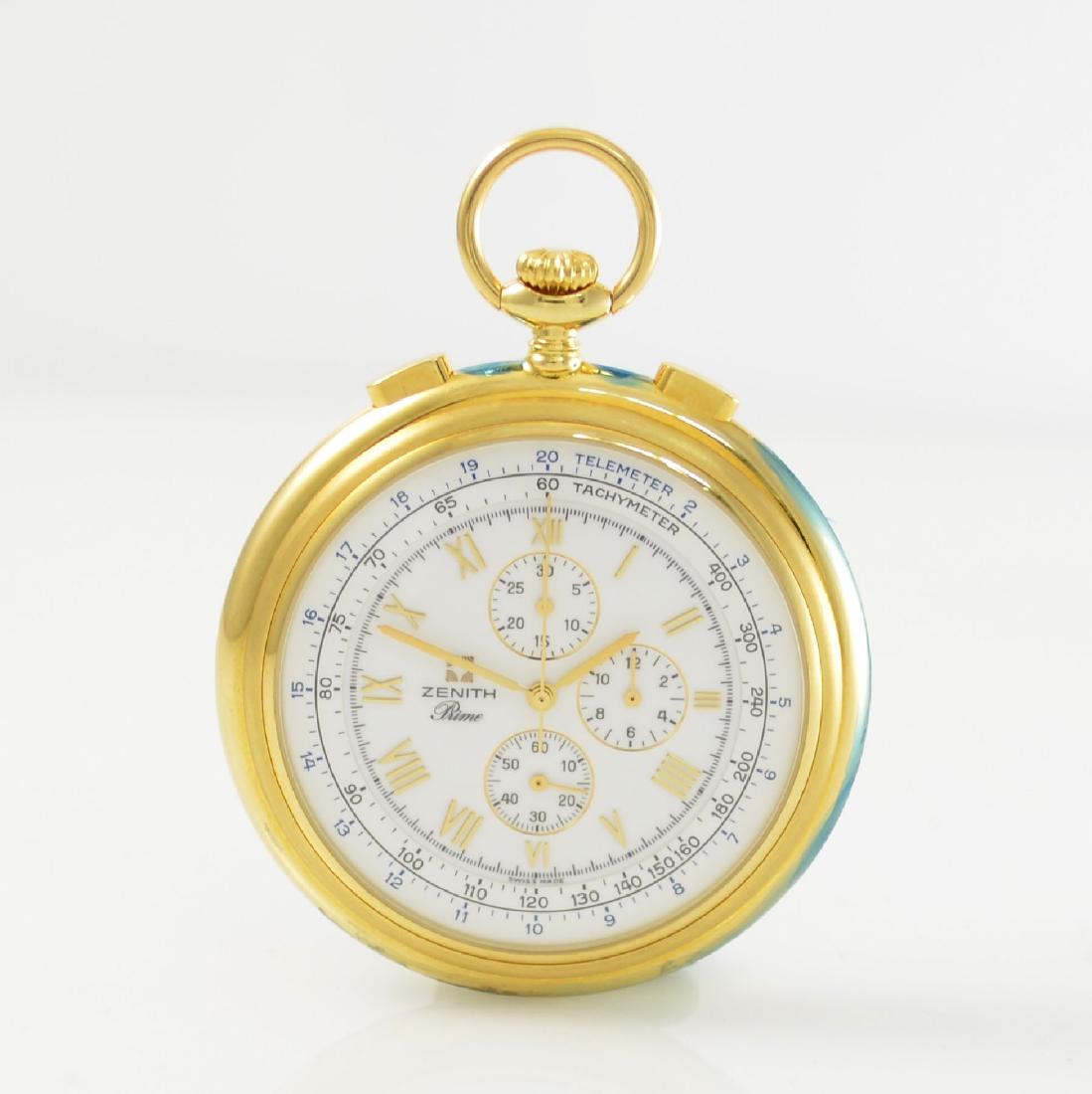 ZENITH Prime 18k gold pocket watch with chronograph