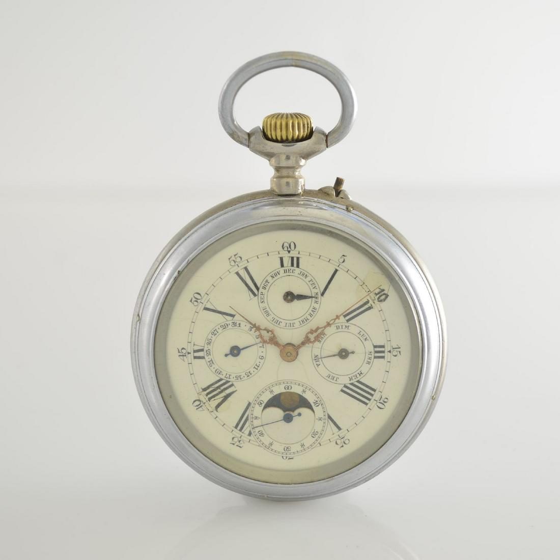 Big Pocket Watch With Complete Calendar & Moon Phase