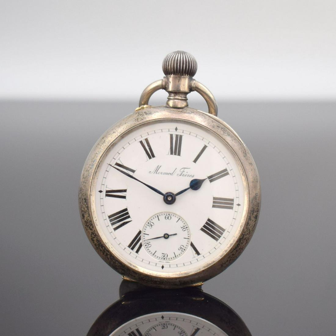Mermod Freres Open Face Silver 875/000 Pocket Watch