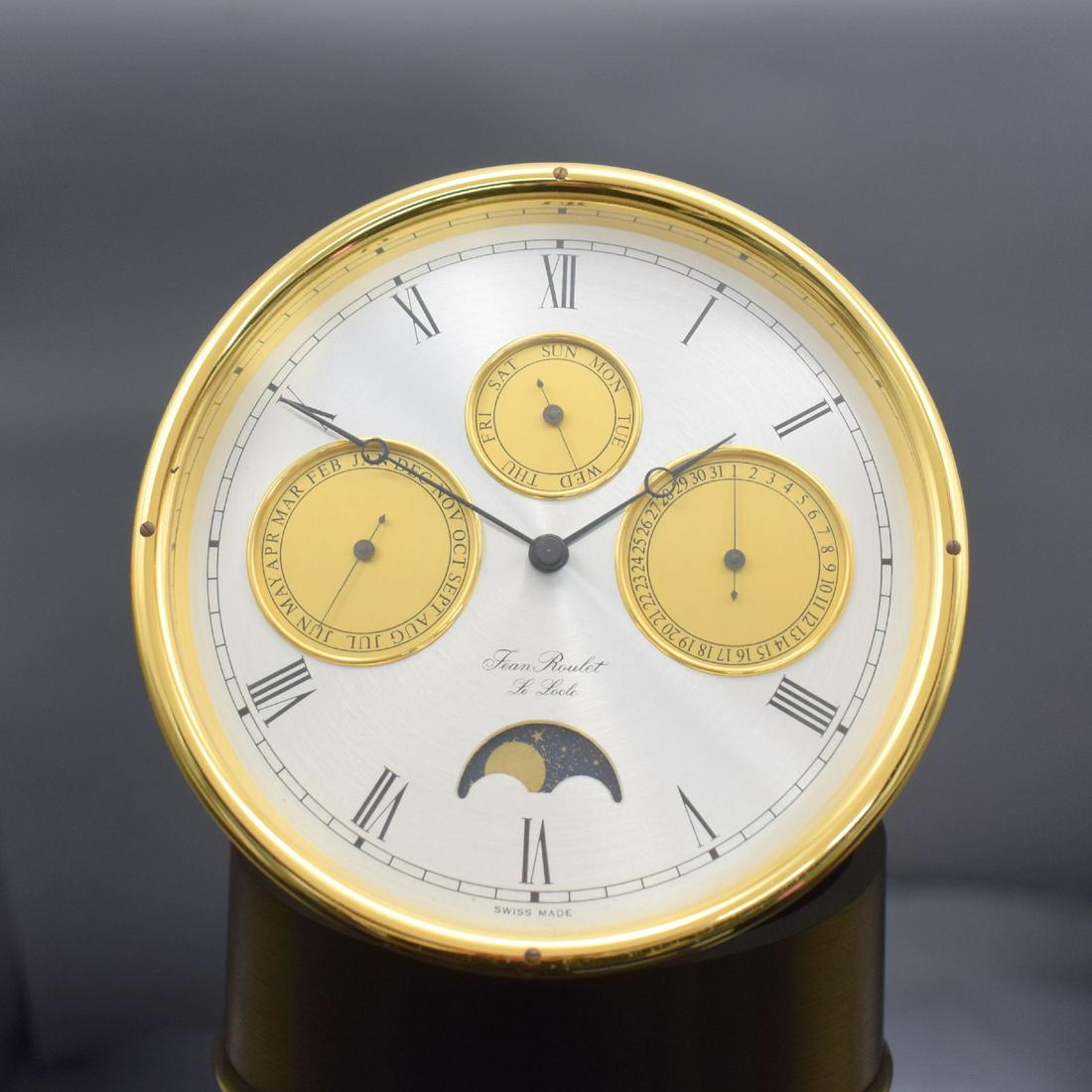 JEAN ROULET desk-shaped table clock with full calendar (#3231) on Jul ...
