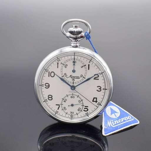 Minerva Nearly Mint Pocket Watch With Chronograph