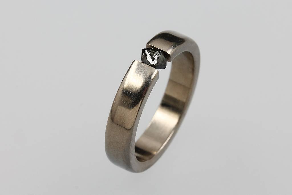 Steel Diamond Ring