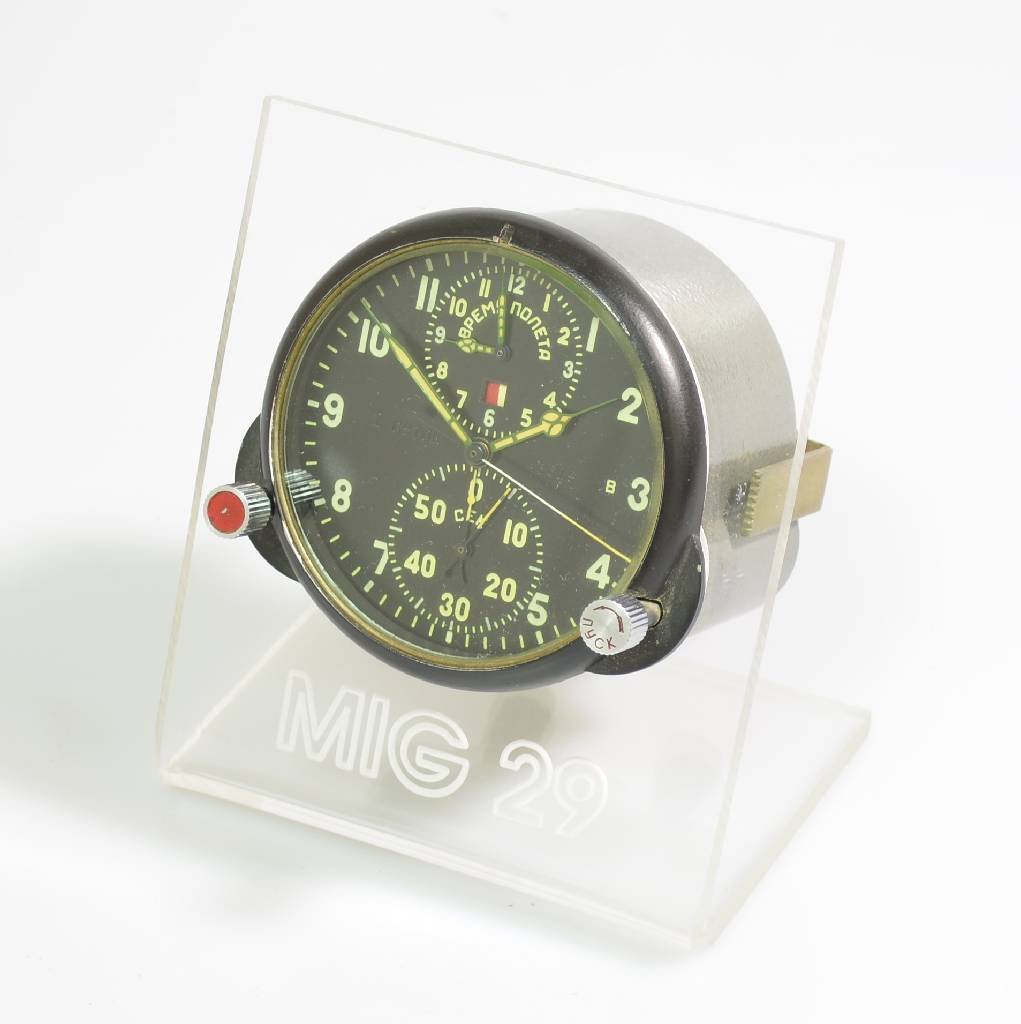 Mig Gold Plated Chronograph Board Watch With Stand