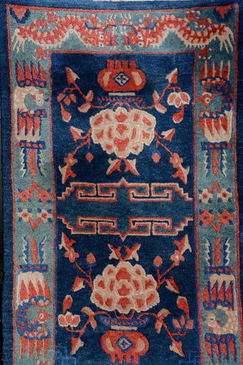 Mongolian Rug, Asia, Circa 50 Years Old, Wool/cotton