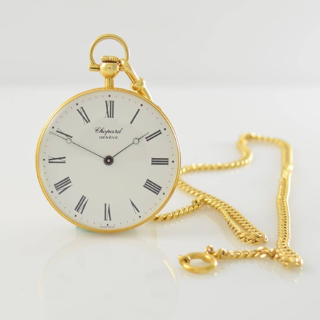 CHOPARD open face 18k yellow gold pocket watch