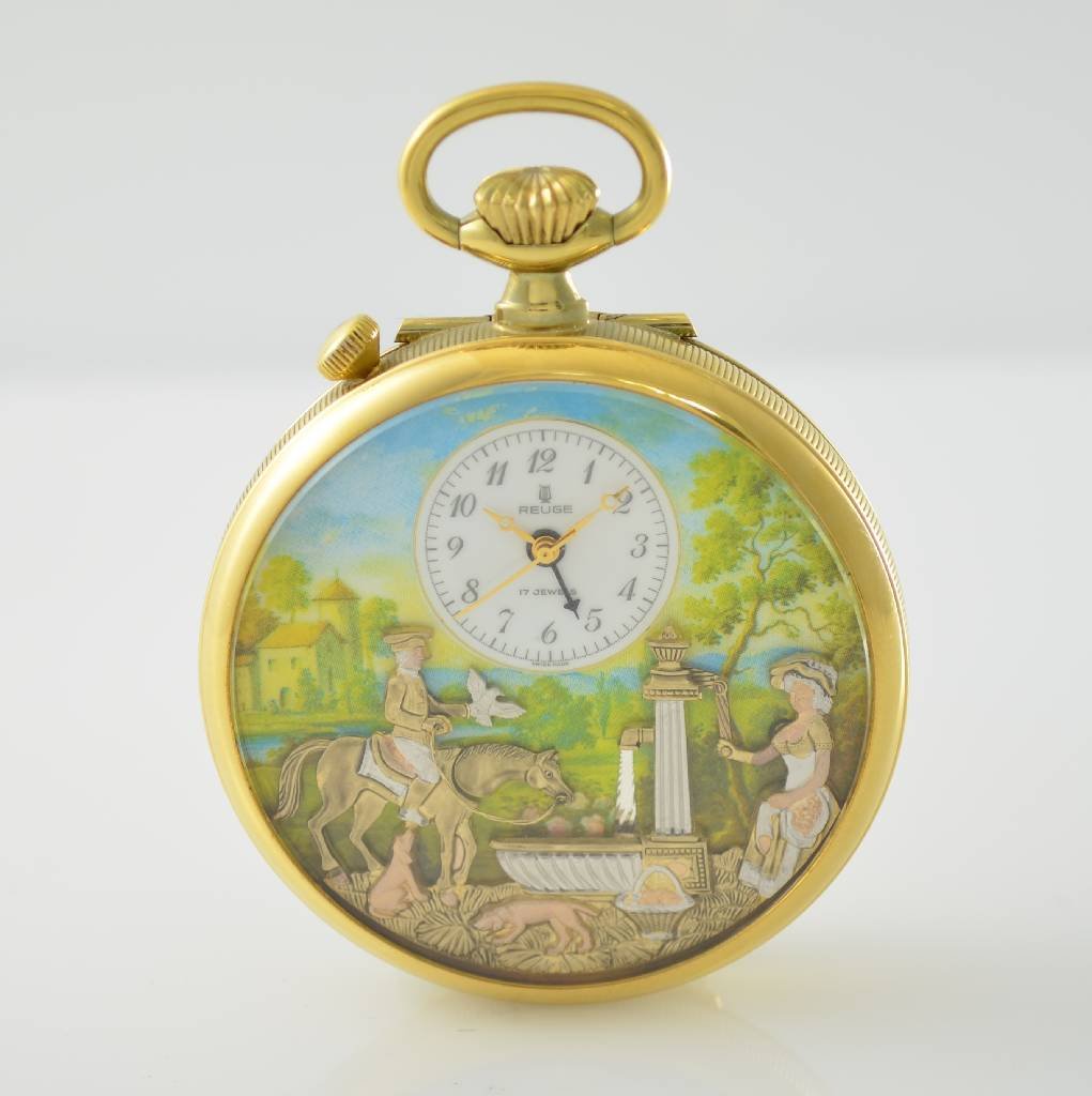 REUGE pocket watch with musical cylinder movement