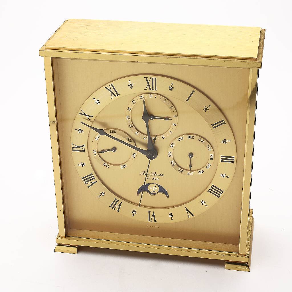 JEAN ROULET Le Locle table clock with full calendar