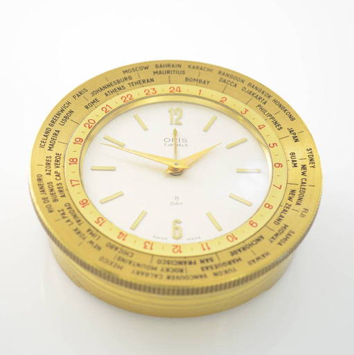 Oris Rare Table Alarm Clock With World Time Display