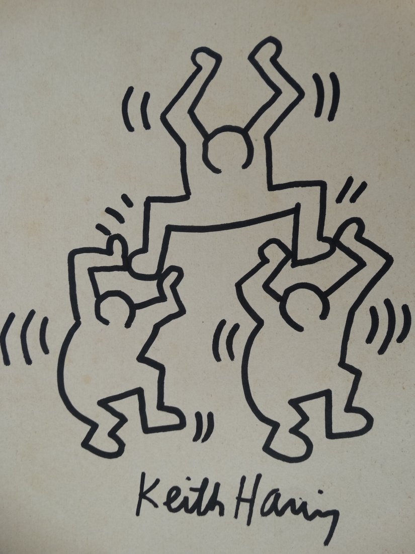 Keith Haring drawing, hand signed