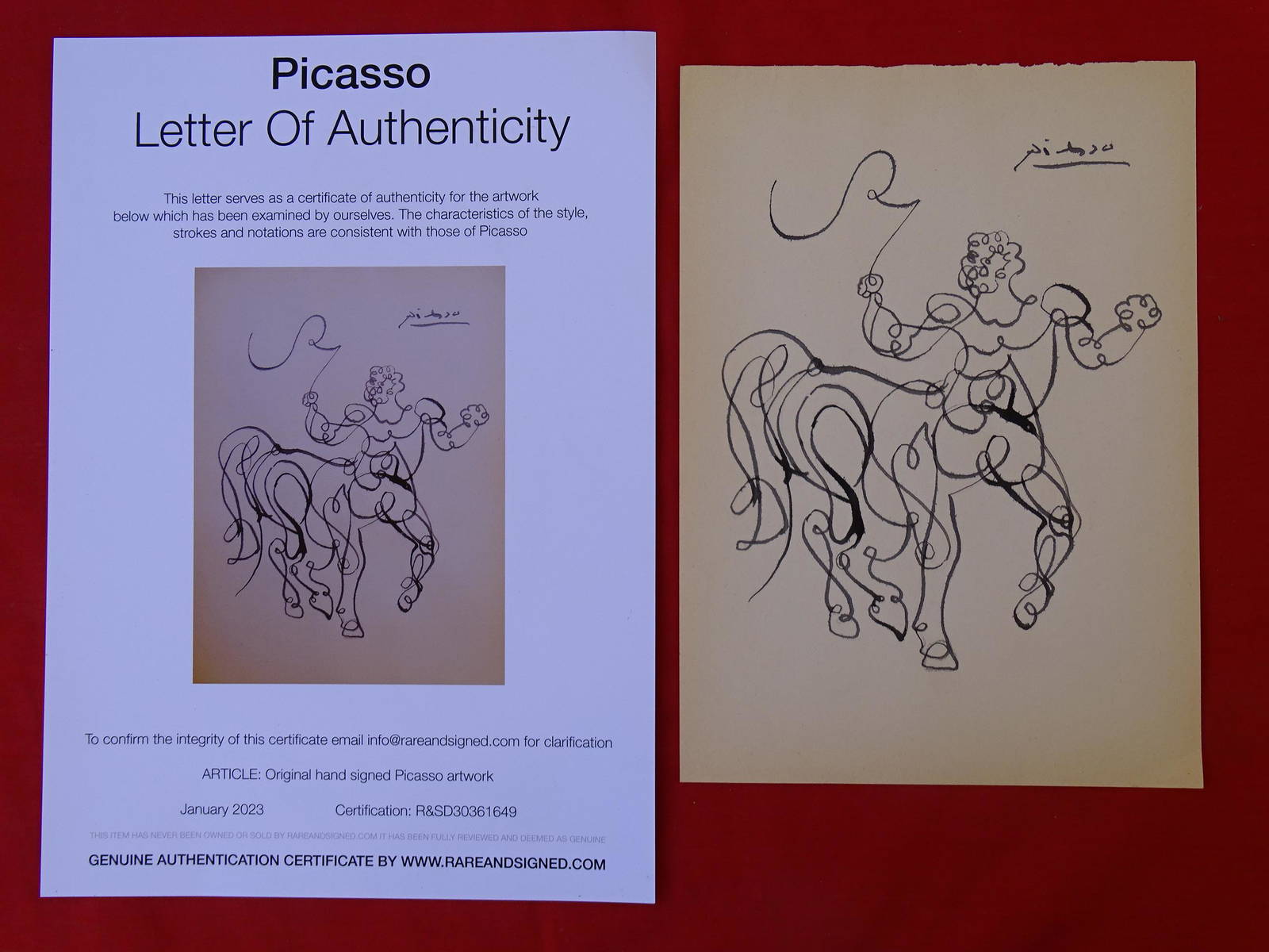 Pablo Picasso, Ink Drawing Auction