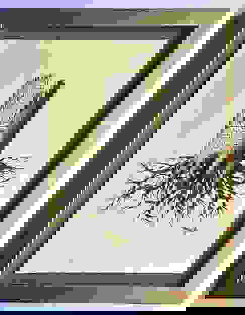 Magritte Drawing On Antique Handmade Paper Signed Auction