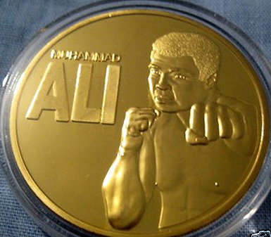 Muhammad Ali Gold Plated Coin Heavyweight Boxing