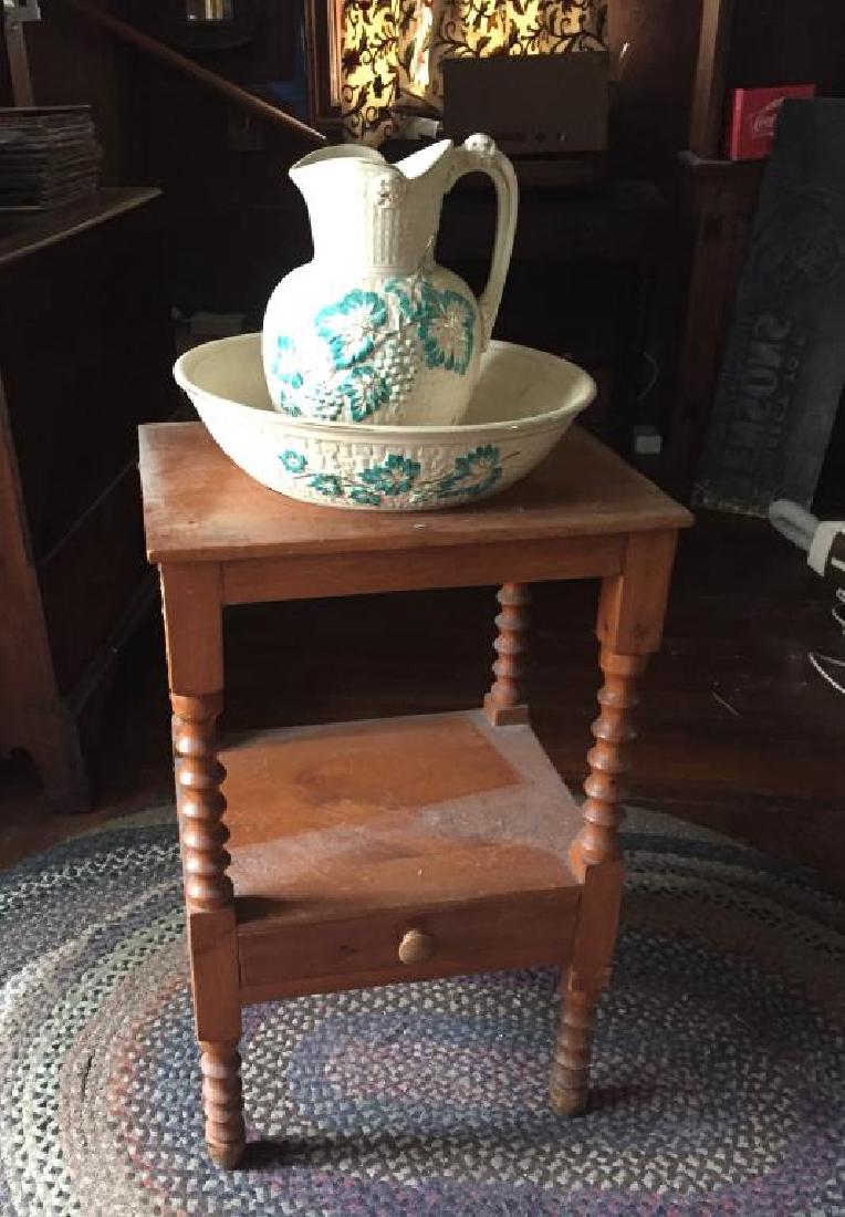 WASH STAND WITH PITCHER AND BOWL