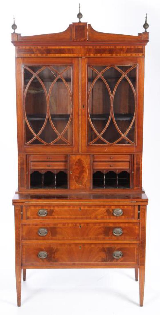 FEDERAL-STYLE MAHOGANY SECRETARY BOOKCASE