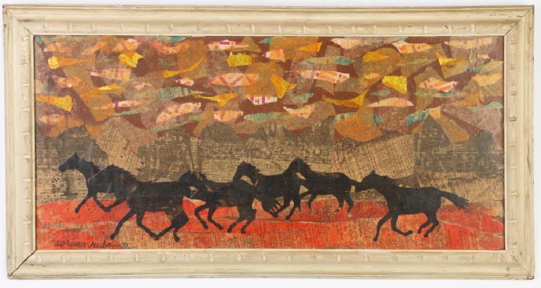 AVRUM RUBENSTEIN (20th c) "Running Herd" collage on - Jul 25, 2018 ...