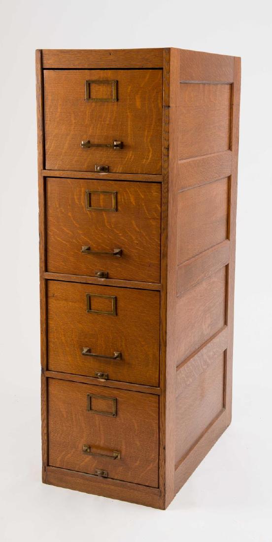 OAK FOUR DRAWER FILE CABINET