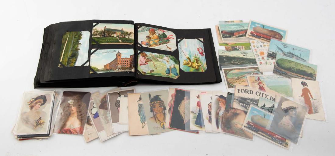 LARGE POSTCARD ALBUM FILLED WITH POSTCARDS