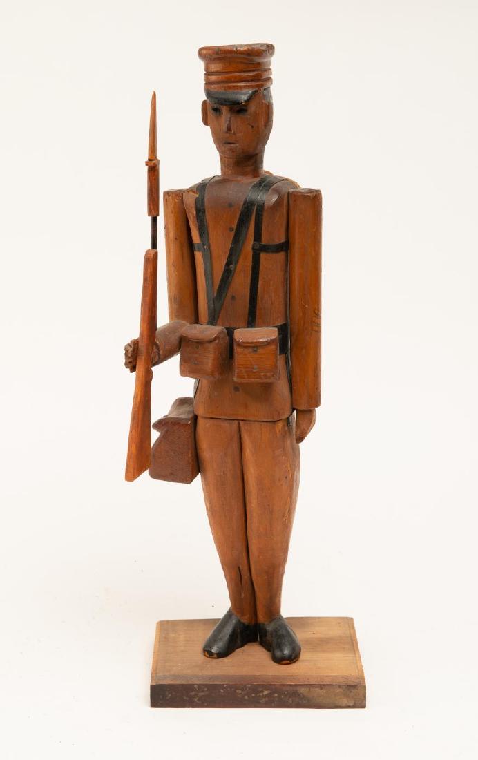 FOLK ART CARVED AND PAINTED WOODED SOLDIER