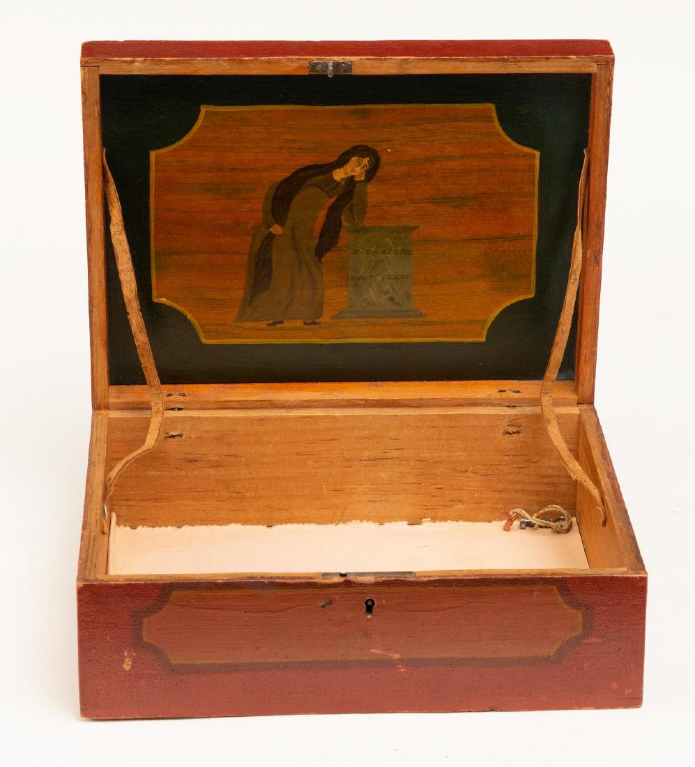 PAINTED DOCUMENT BOX WITH BIRD
