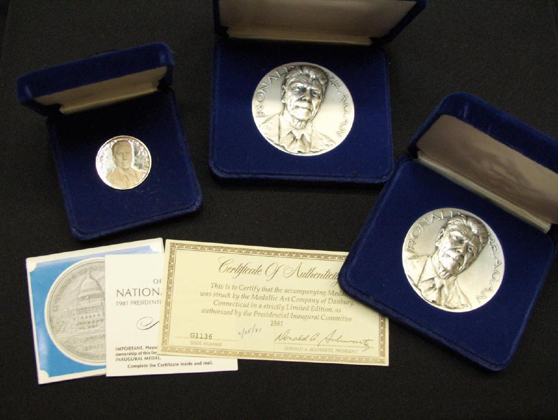 (3) Commemorative Ronald Reagan Inaugural Medals