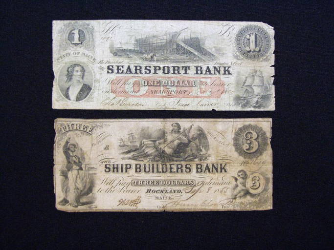 (2) Us Obsolete Currency Bank Notes, Maine