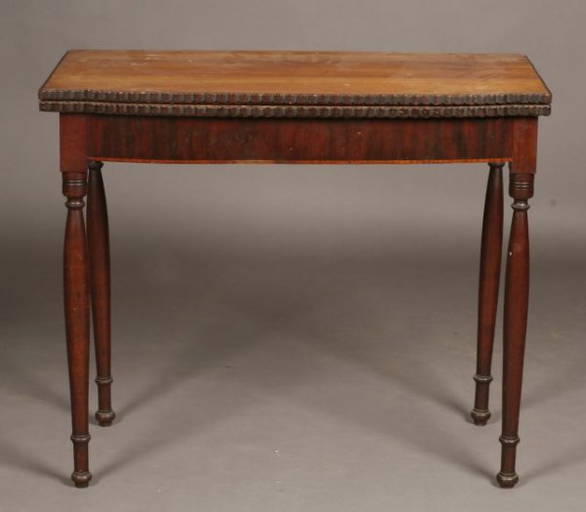 Sheraton Country Card Table In Red Paint.