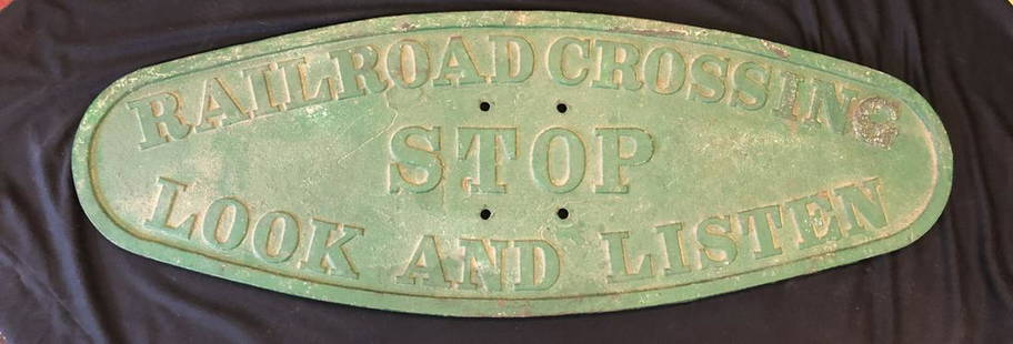 Cast Iron Railroad Crossing Sign