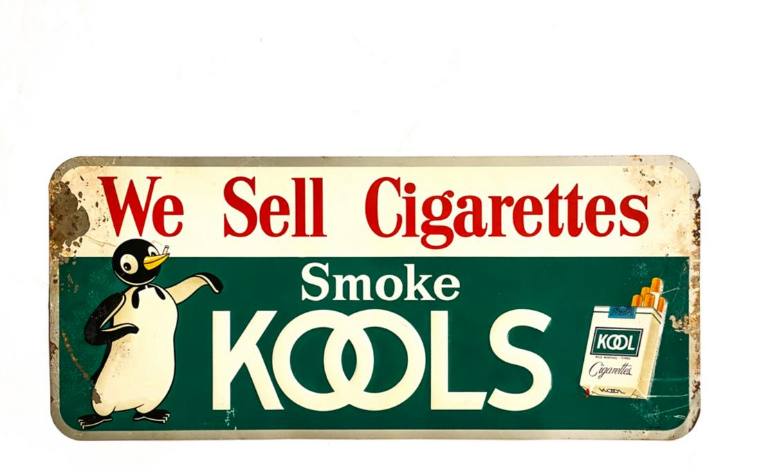 VINTAGE KOOLS "WE SELL CIGARETTES" TIN SIGN - Mar 21, 2020 | John ...