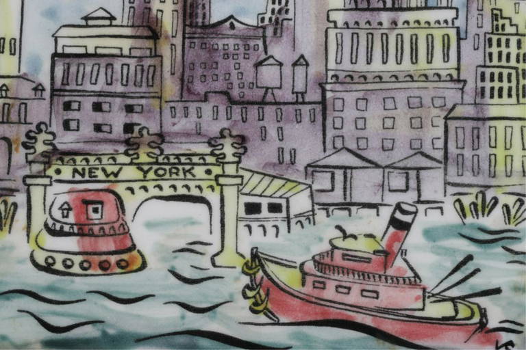 (mid 20th C) New York, Paris, Rome Wheeling Tiles