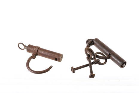 2 Wrought Iron Shackles