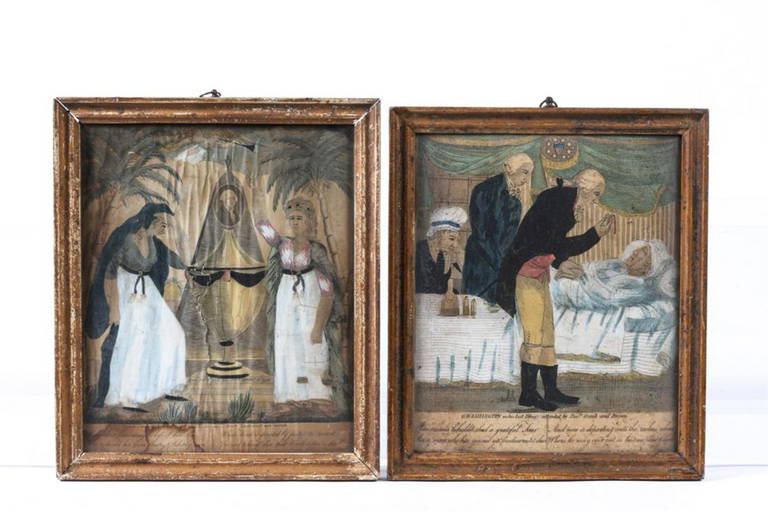 Rare Washington's Death Bed And Memento Mori 1800