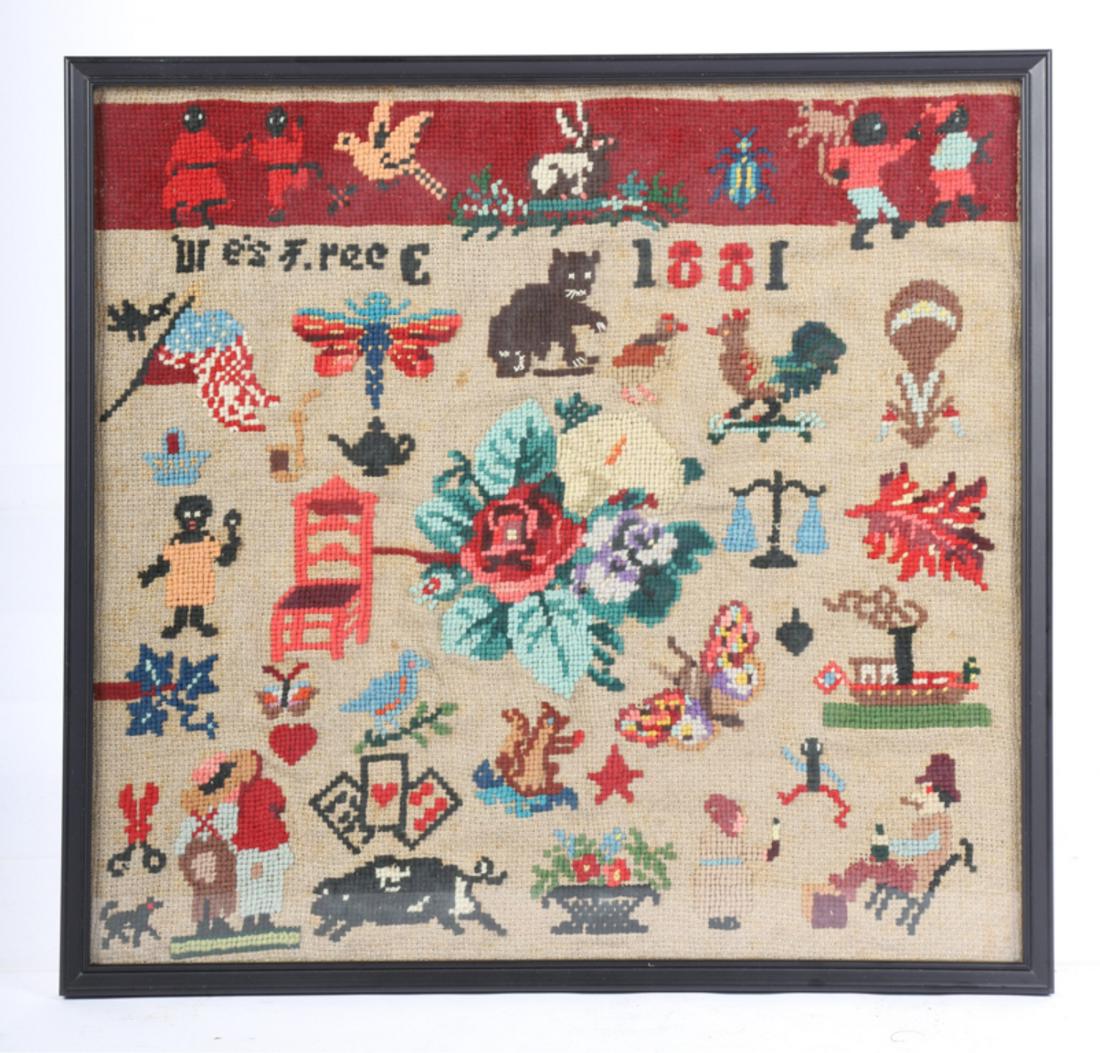 1881 African American Needlepoint Sampler