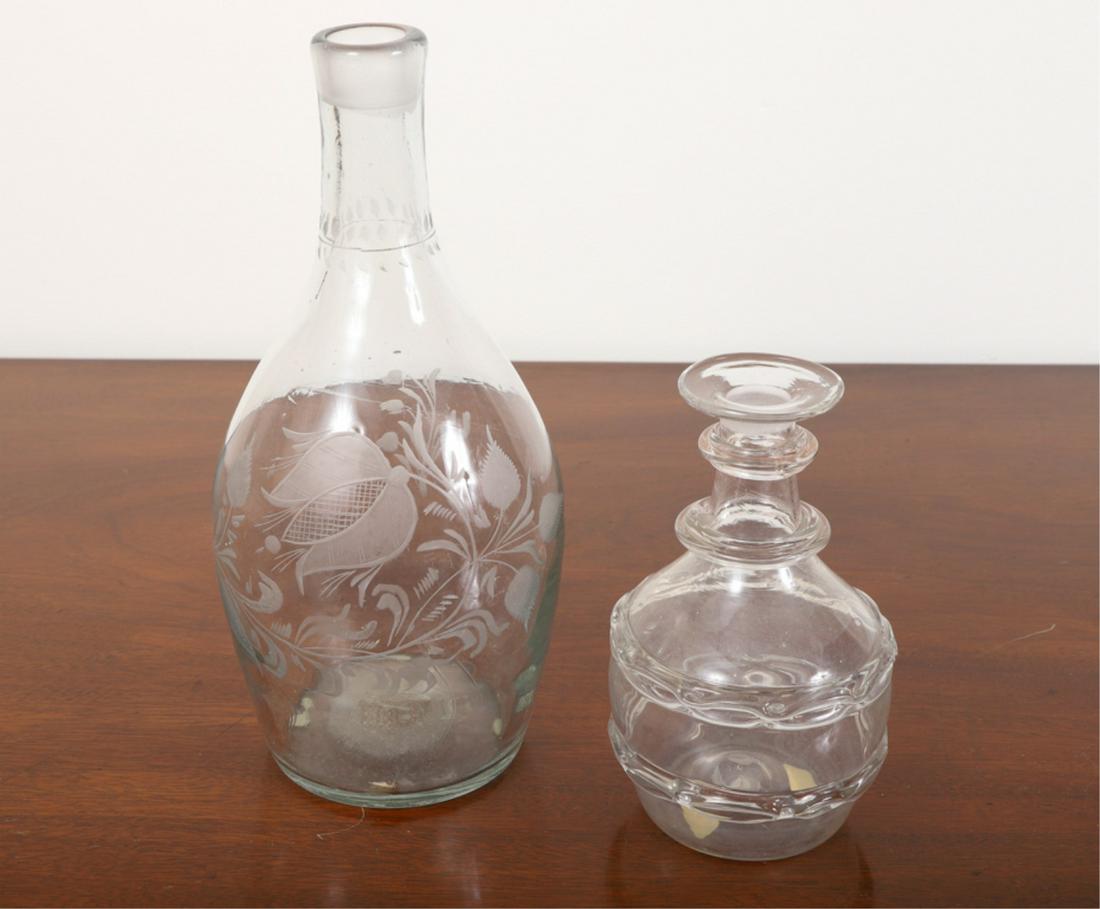 Thomas Cain's Chain Decorated Decanter & A Second