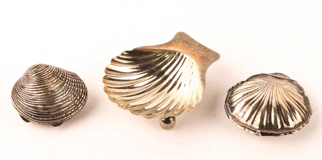 Tiffany Shell Pill Box, Mexican Pill Box & A Tray