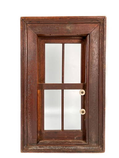 Salesman Sample Of Double Hung Walnut Window