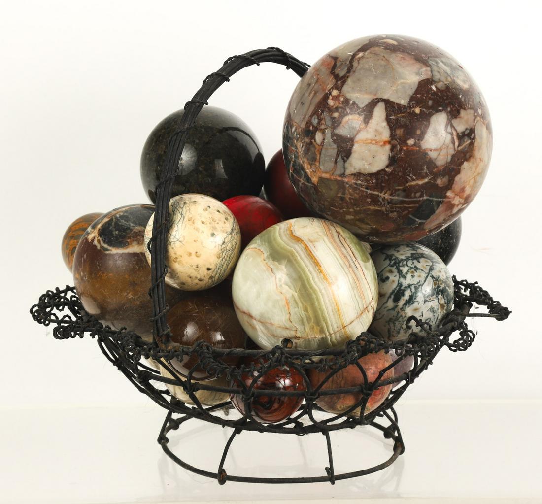 (23) Polished Orbs/balls Of Various Sizes