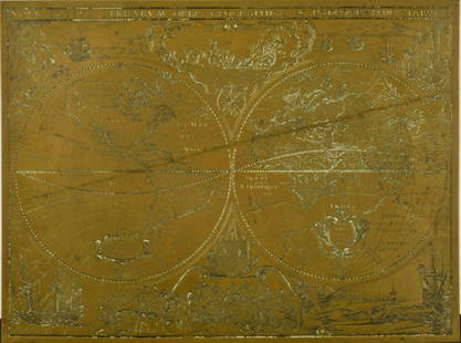 Map Nova Totius Orbis Geographica By Henri Hondio