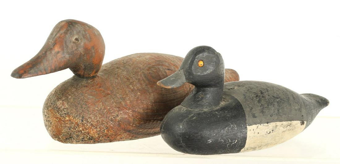 Broadbill Drake Decoy & An Unfinished Example