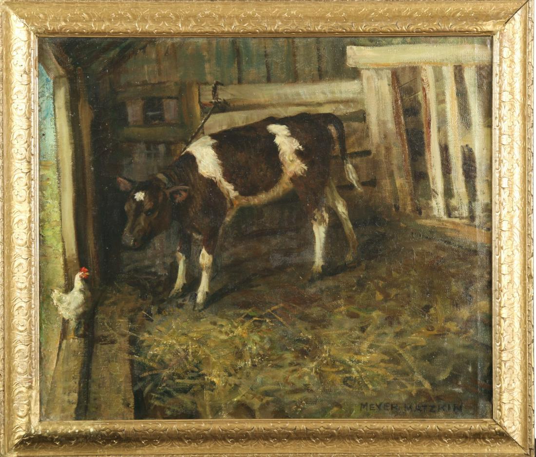 Meyer Matzkin (1880-1976) "barn Interior" Auction