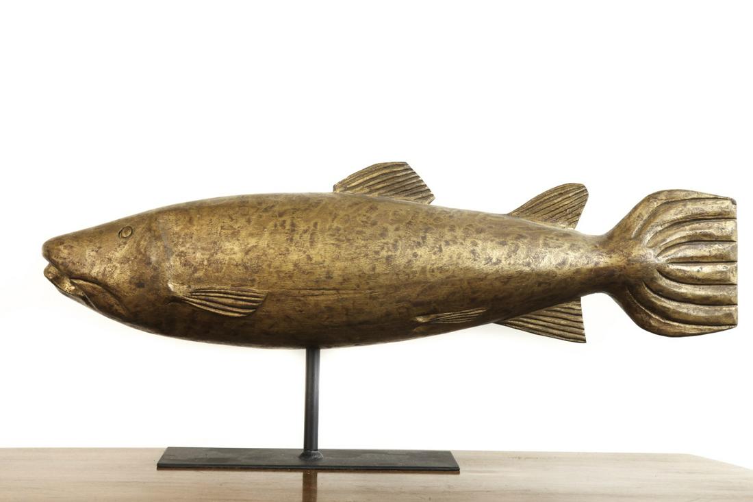 (20th C) Carved And Painted Sacred Cod Auction