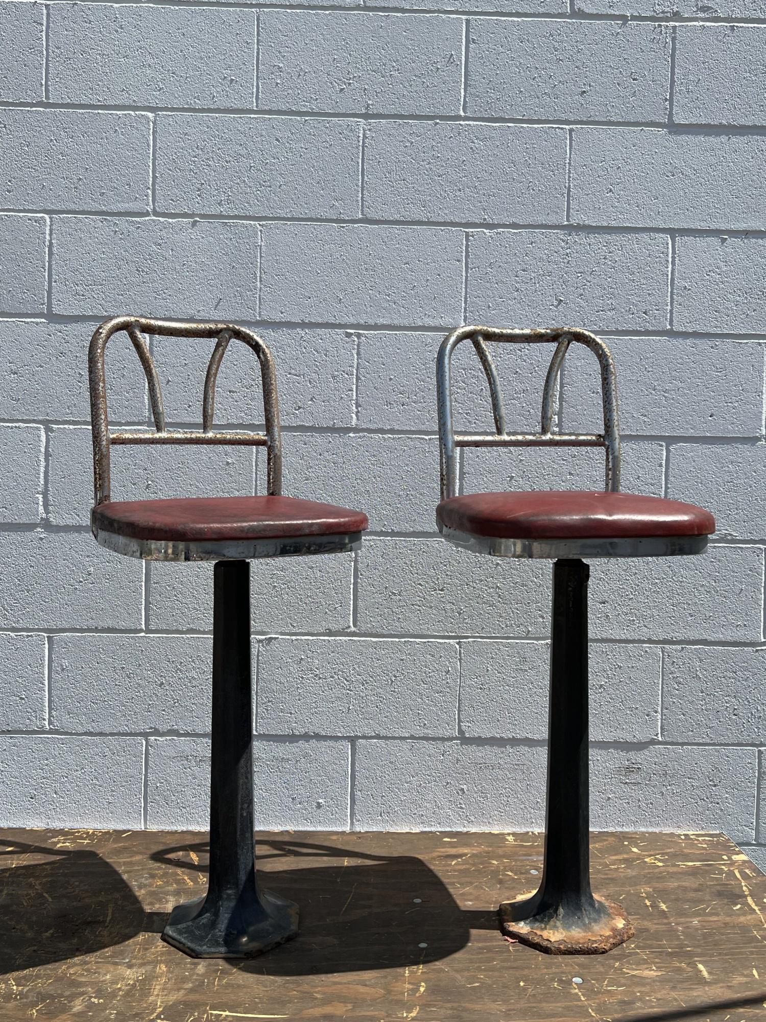 (2) Lunch Counter Stools From Haverhill Woolworth Auction