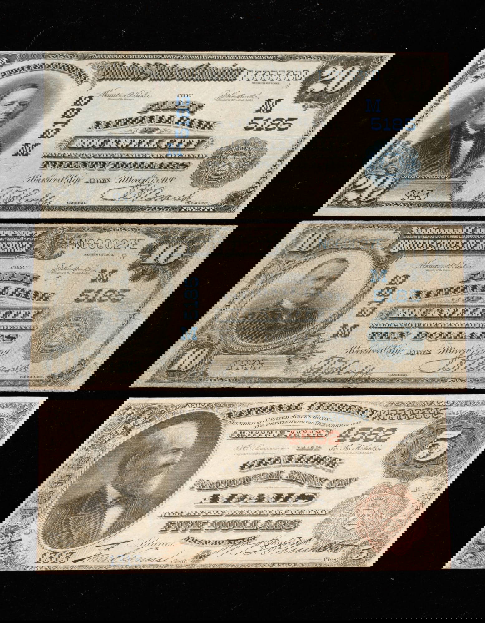 Series 1891 & (2) Series 1902 Large Bank Notes Auction